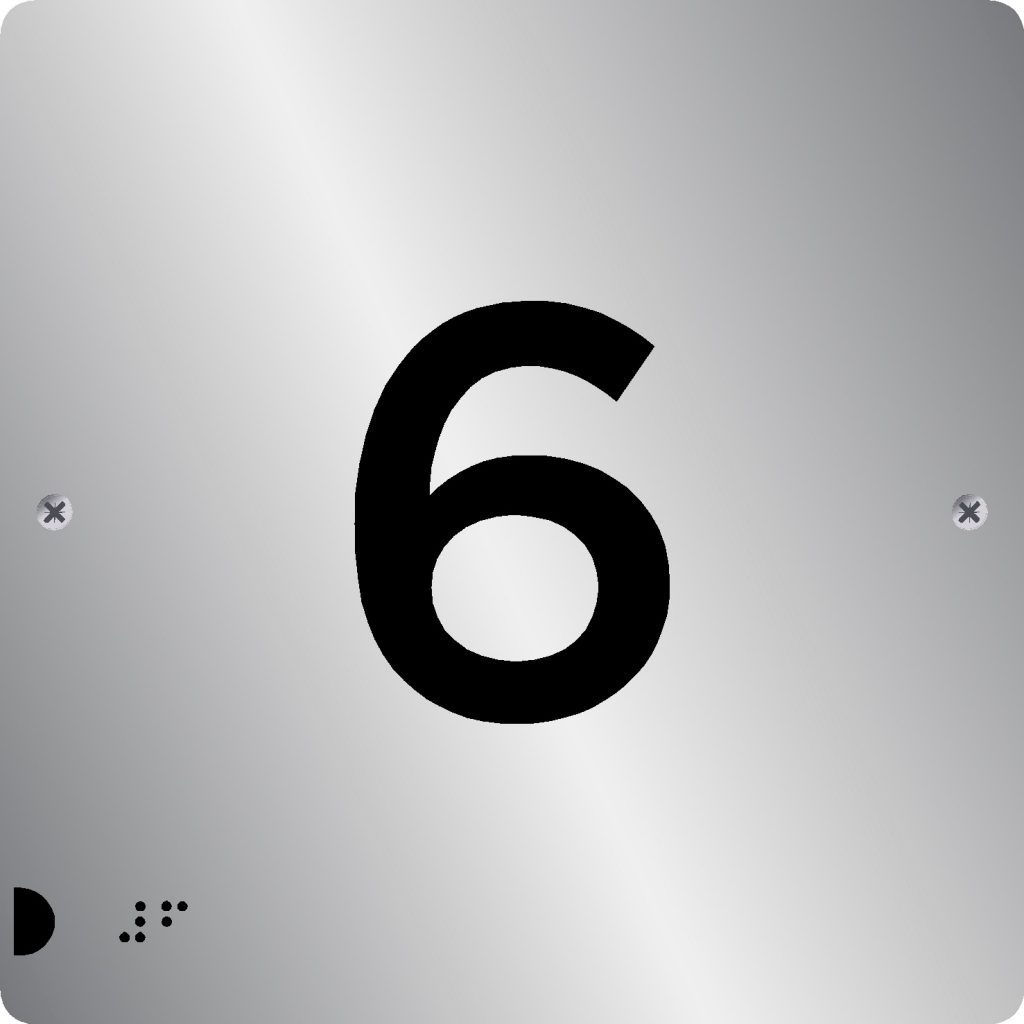 Number 6 sign | Braille Signs