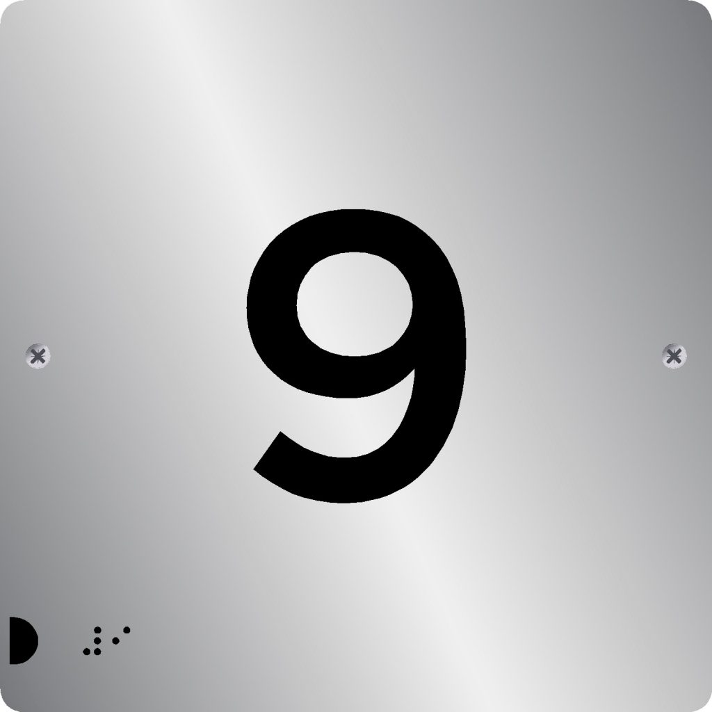 Number 9 sign | Braille Signs