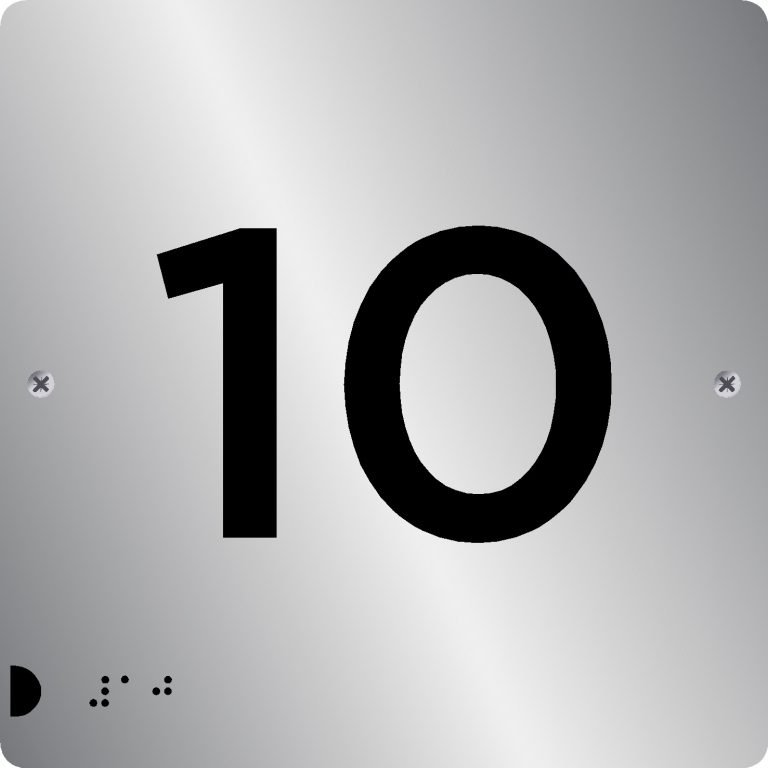 Number 10 sign | Braille Signs