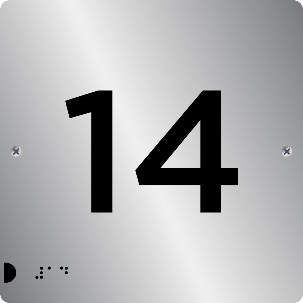 Number 14 sign | Braille Signs