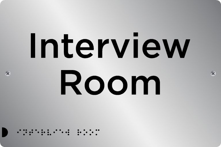 Interview Room sign | Braille Signs