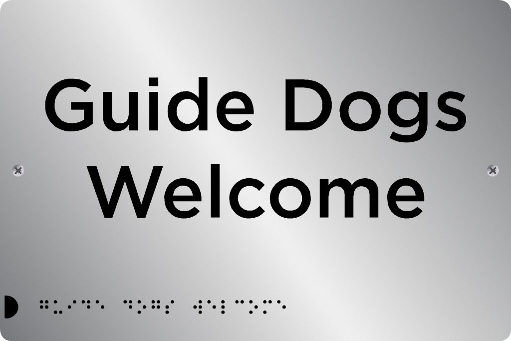 Guide Dogs Welcome sign | Braille Signs