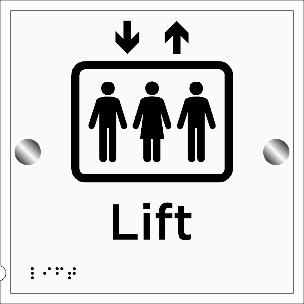 Lift sign | Braille Signs