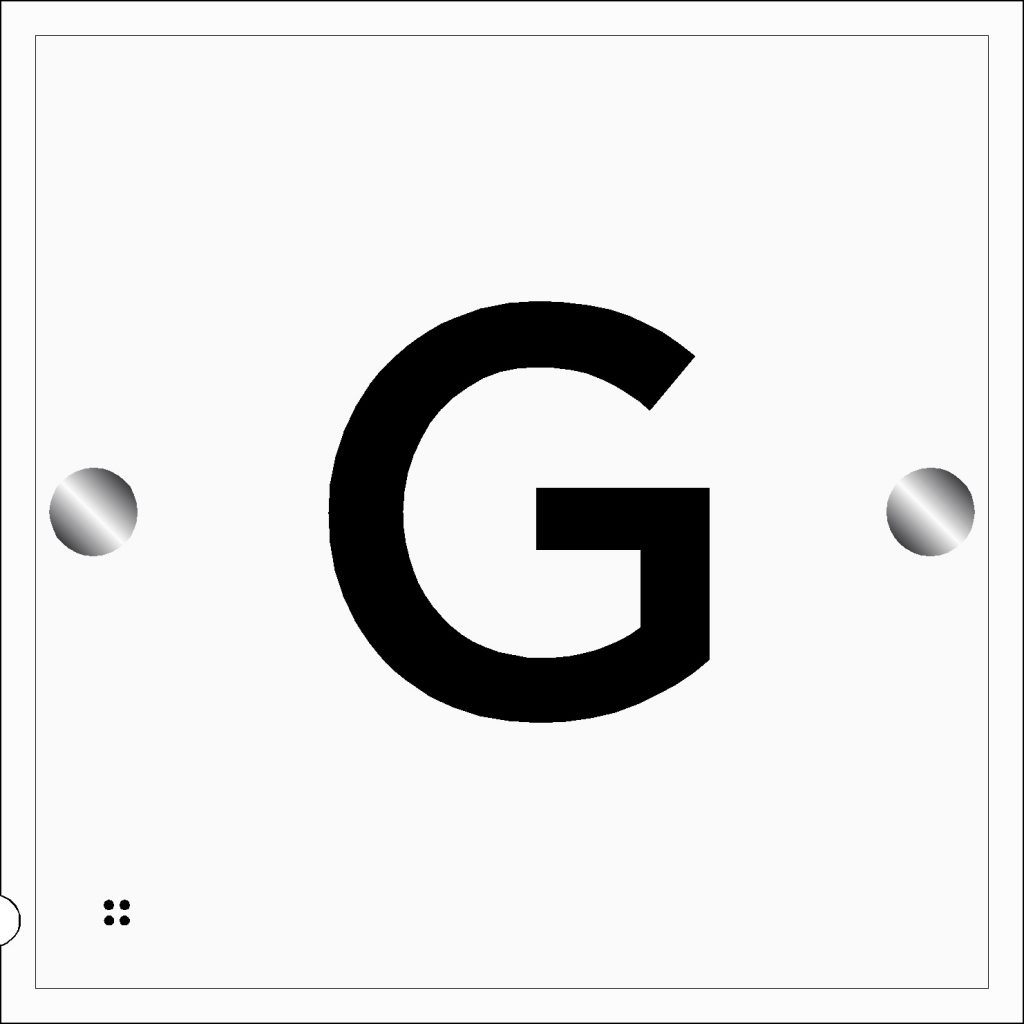 Letter G sign | Braille Signs