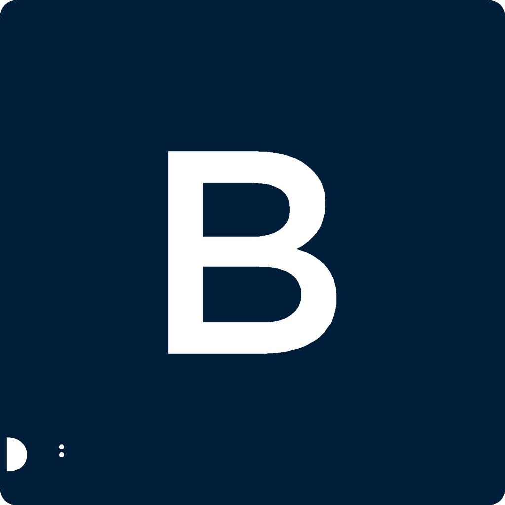 Letter B sign | Braille Signs