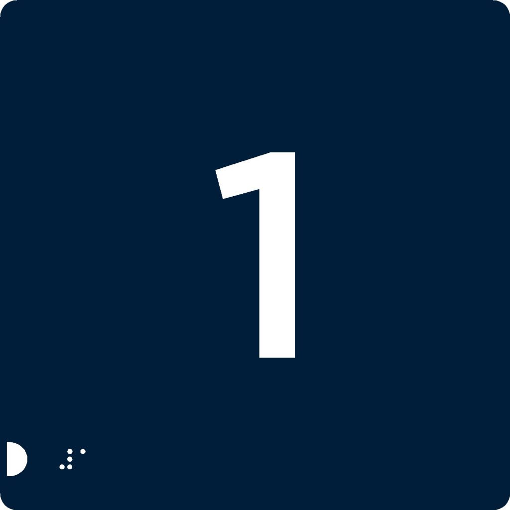 Number 1 sign | Braille Signs
