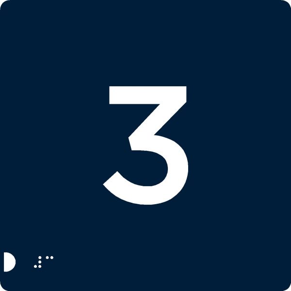 Number 3 sign | Braille Signs