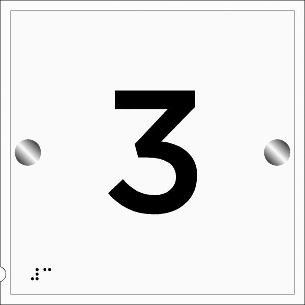 Number 3 sign | Braille Signs
