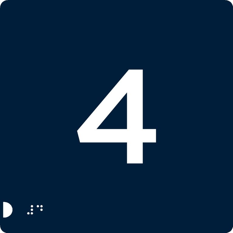 Number 4 sign | Braille Signs