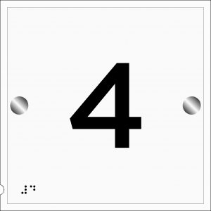 Number 4 sign | Braille Signs