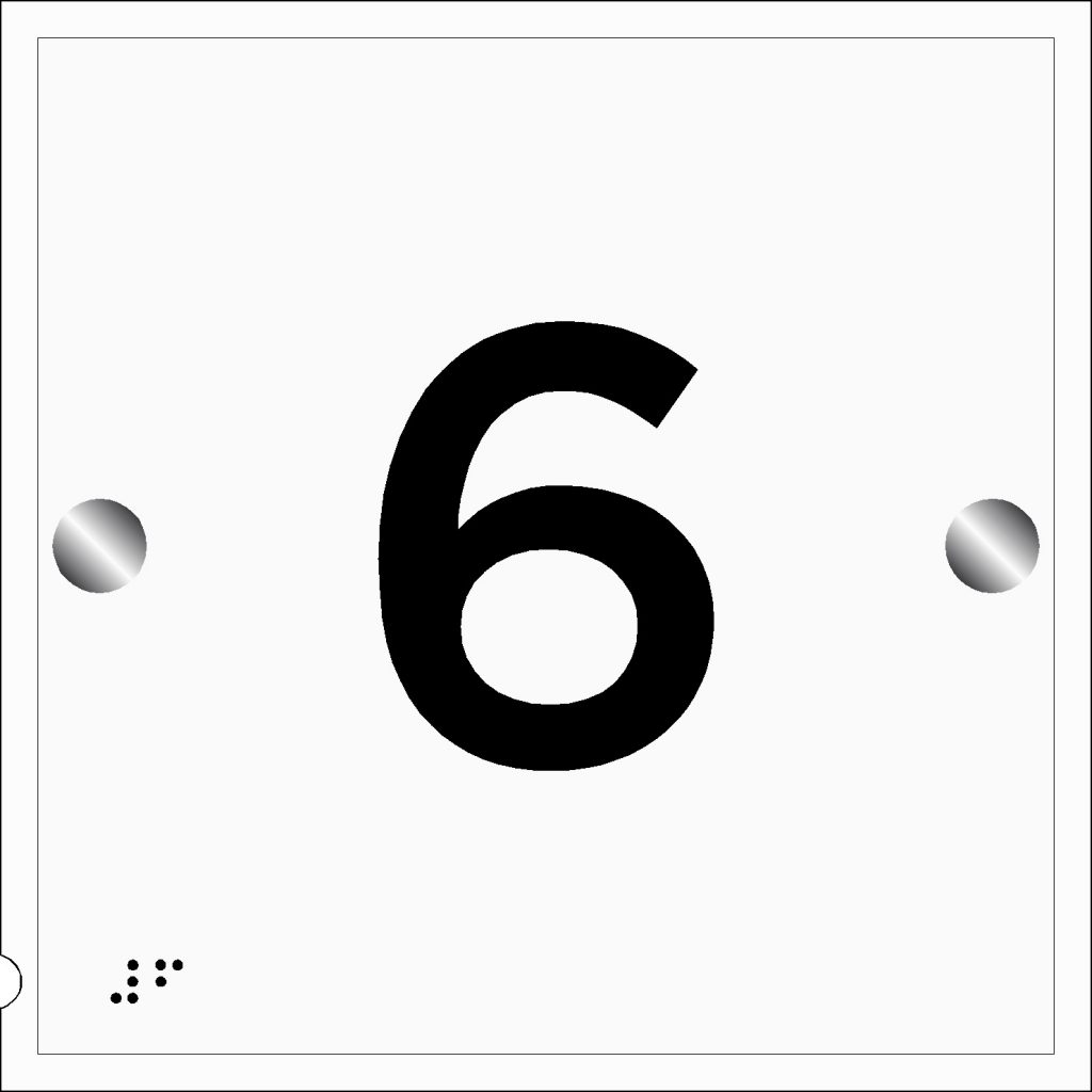Number 6 sign | Braille Signs