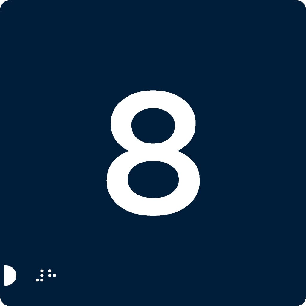 Number 8 sign | Braille Signs