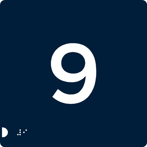 Number 9 sign | Braille Signs