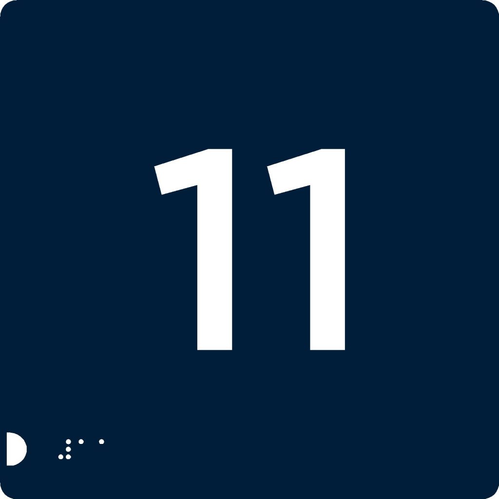 Number 11 sign | Braille Signs