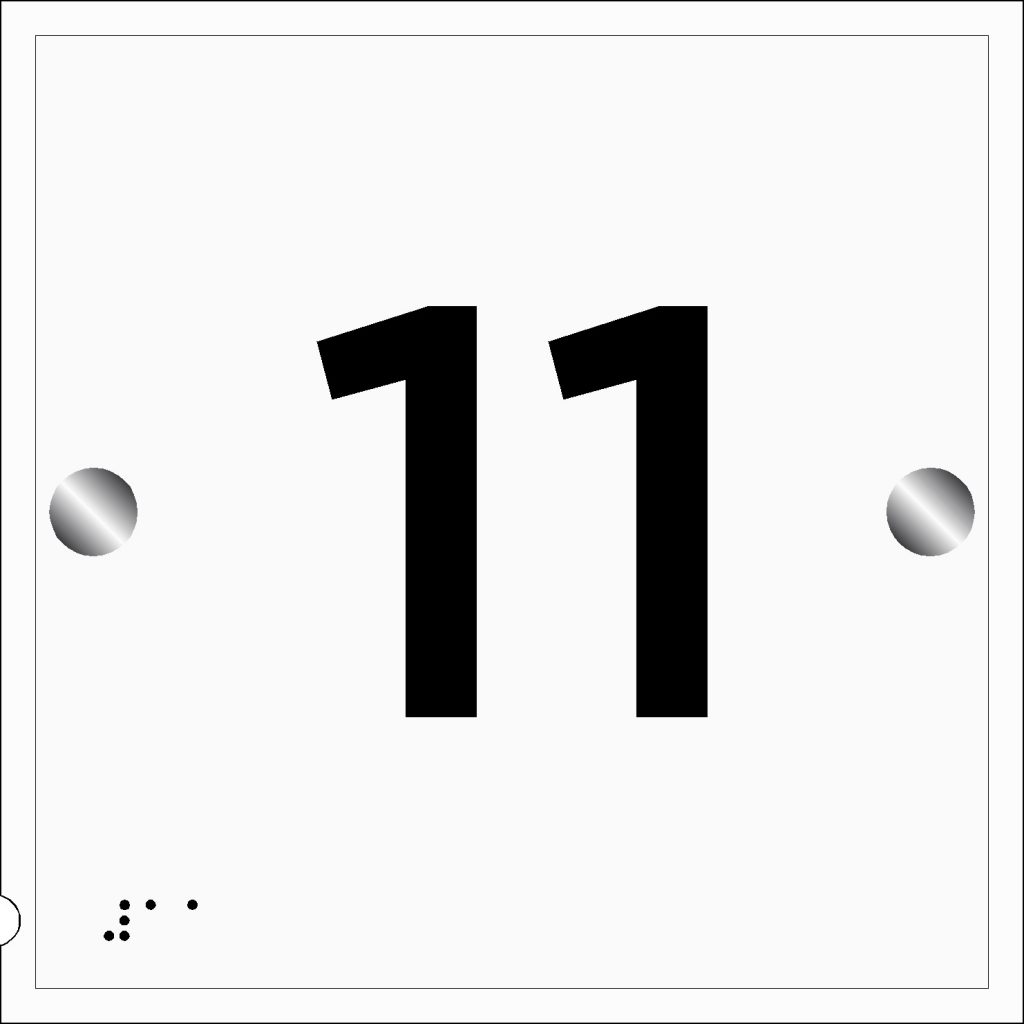 Number 11 sign | Braille Signs