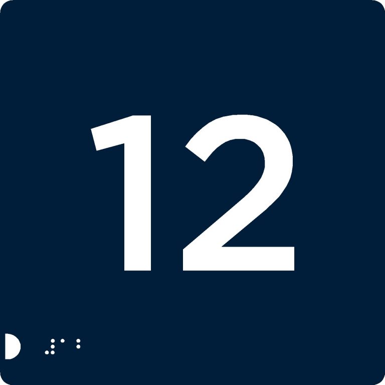 Number 12 sign | Braille Signs