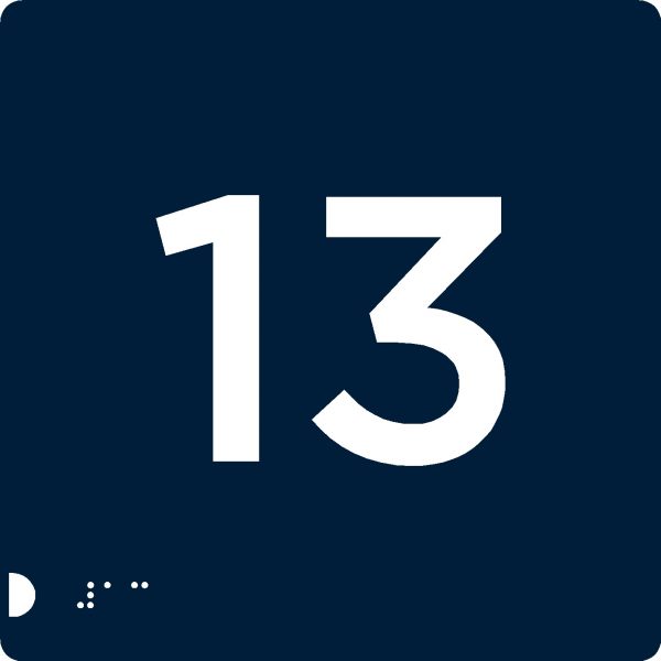 Number 13 sign | Braille Signs