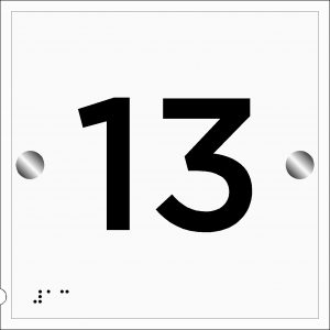 Number 13 sign | Braille Signs
