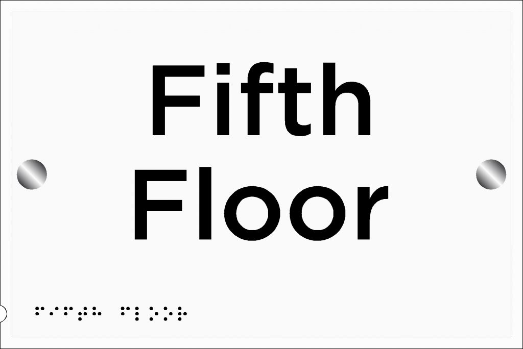 Fifth Floor sign | Braille Signs