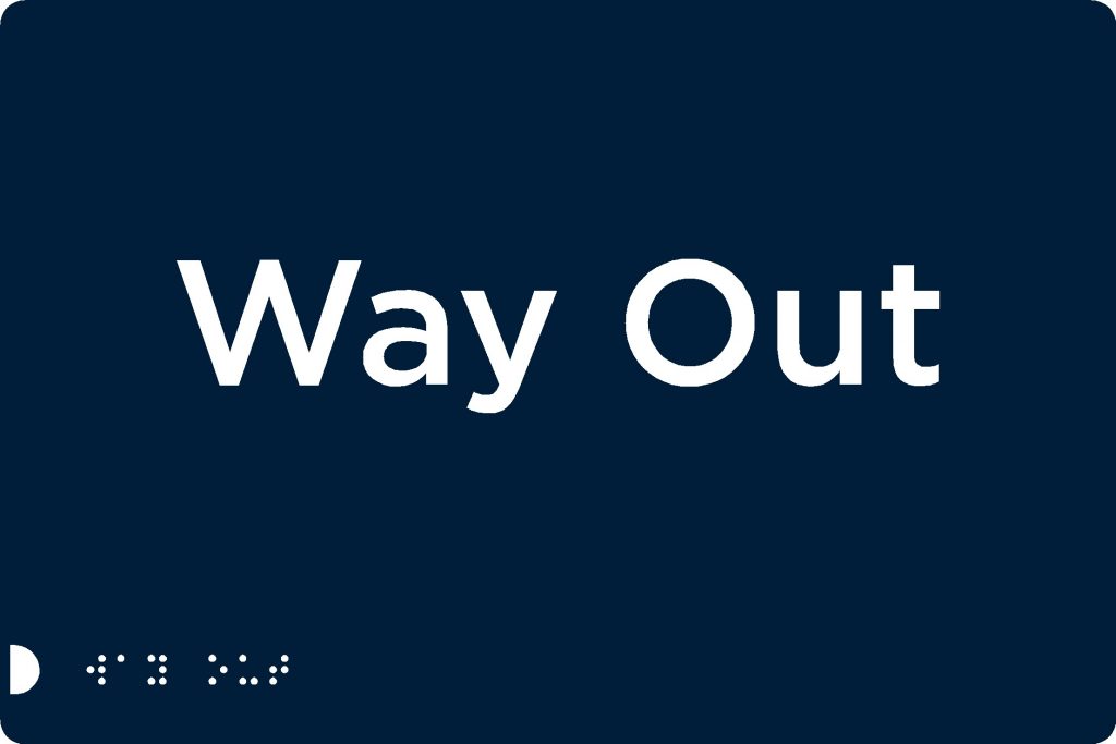 Way Out sign | Braille Signs