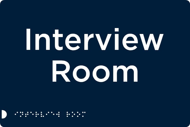 Interview Room sign | Braille Signs