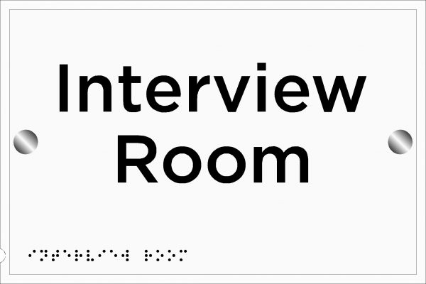 Interview Room sign | Braille Signs