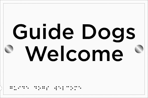 Guide Dogs Welcome sign | Braille Signs