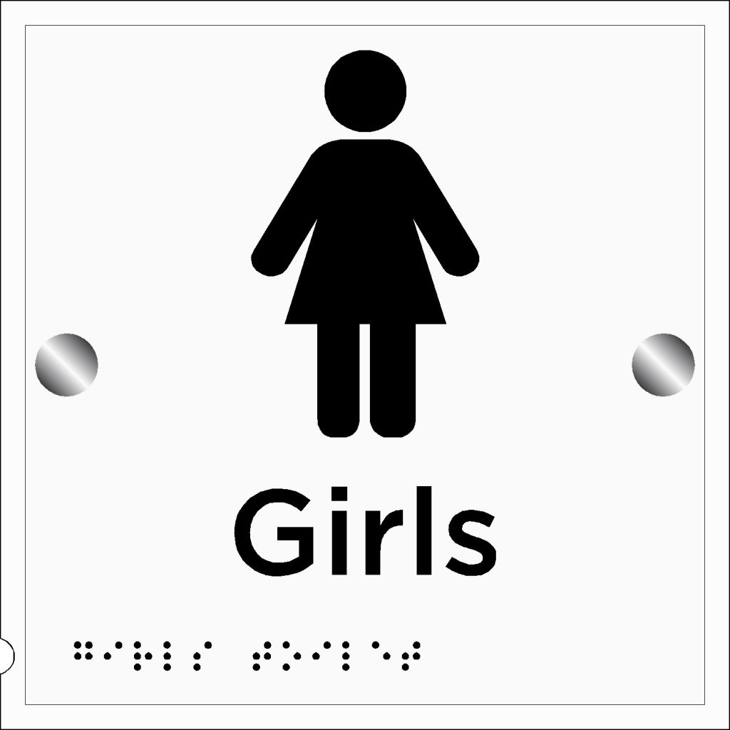 Girls Toilet sign | Braille Signs