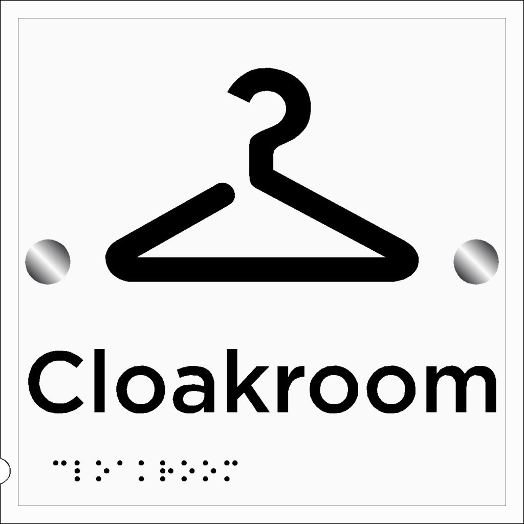 Cloakroom sign | Braille Signs